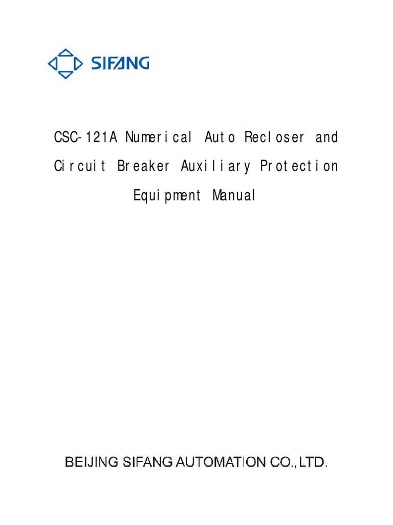 SIFANG - CSC-121A - V1.00 - Numerical Auto Recloser and Circuit Breaker ...