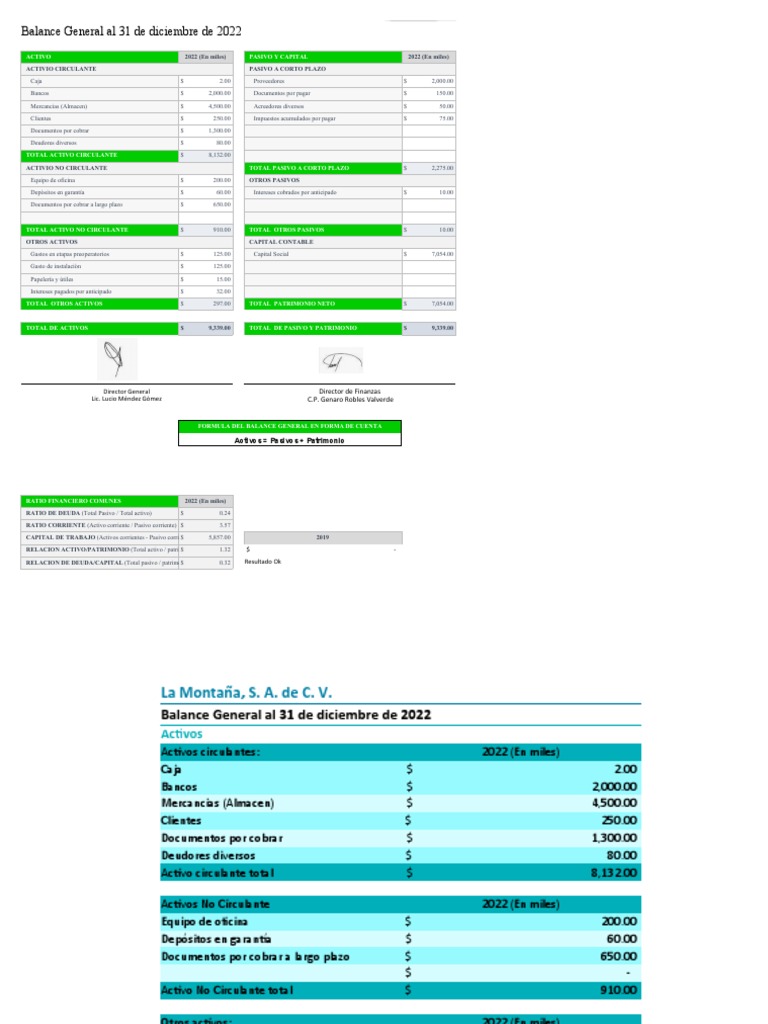 Ejercicio 4 Balance General | PDF | Hoja de balance | Contabilidad