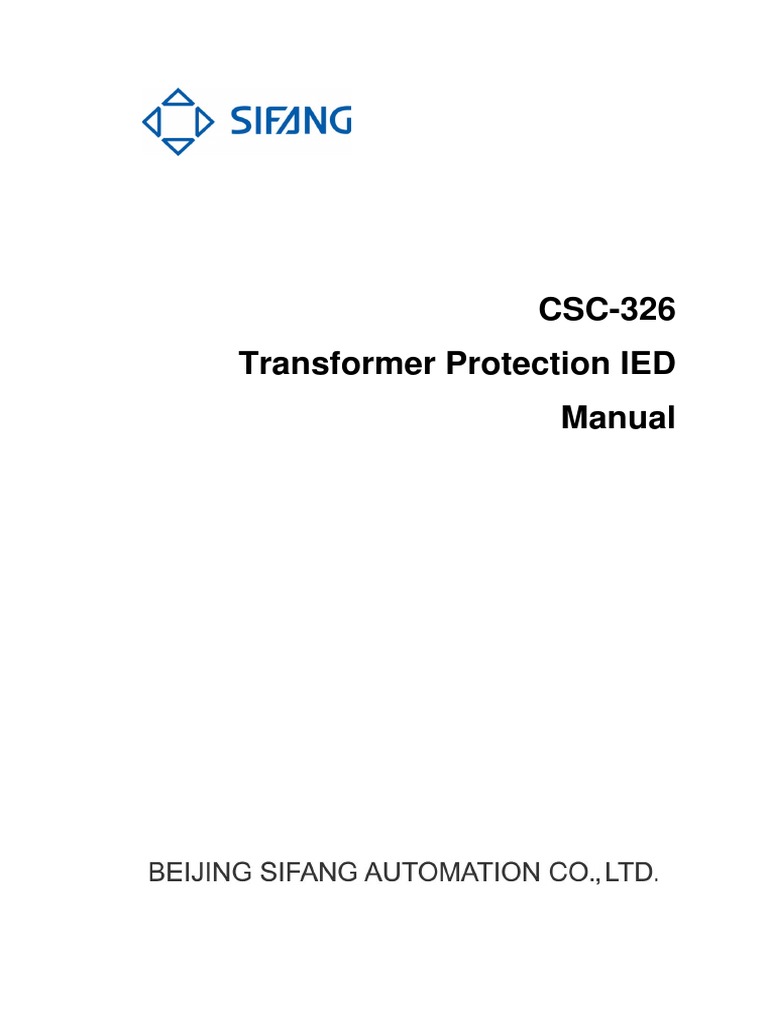 SIFANG CSC-326EB V2.03 Transformer Protection IED Manual 2023-01 | PDF ...