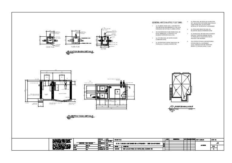 Catch Basin Details: General Notes & Specifications | PDF | Plumbing ...