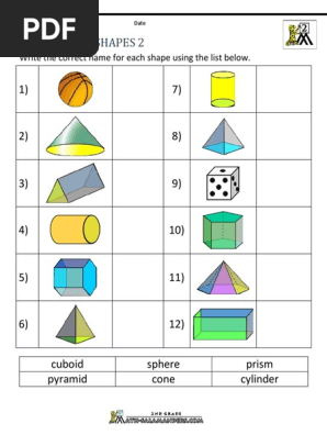 3d Geometric Shapes Worksheets