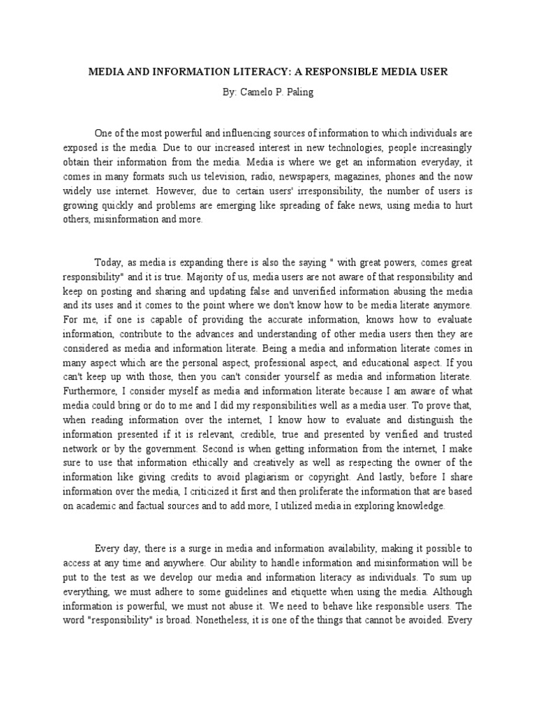 Mil Reflection Paper | PDF | Mass Media | Human Communication