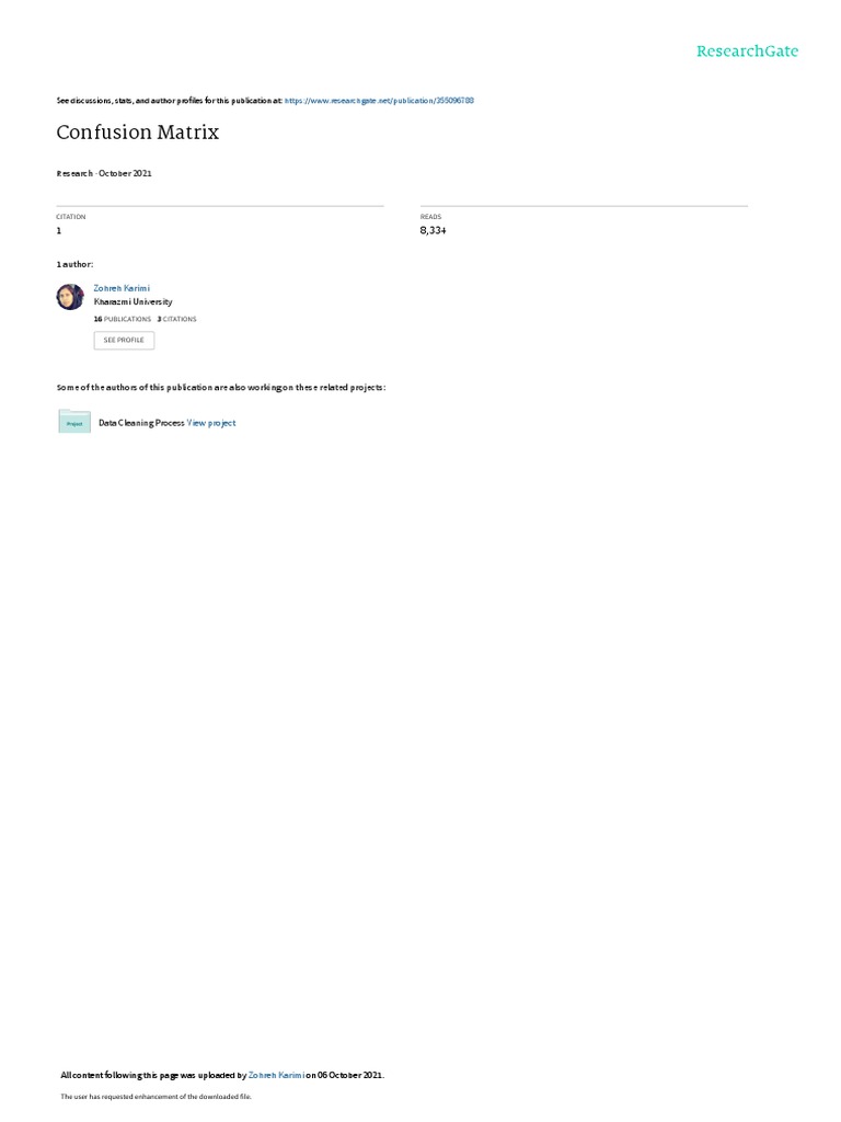 Confusion Matrix | PDF | Accuracy And Precision | Statistical ...