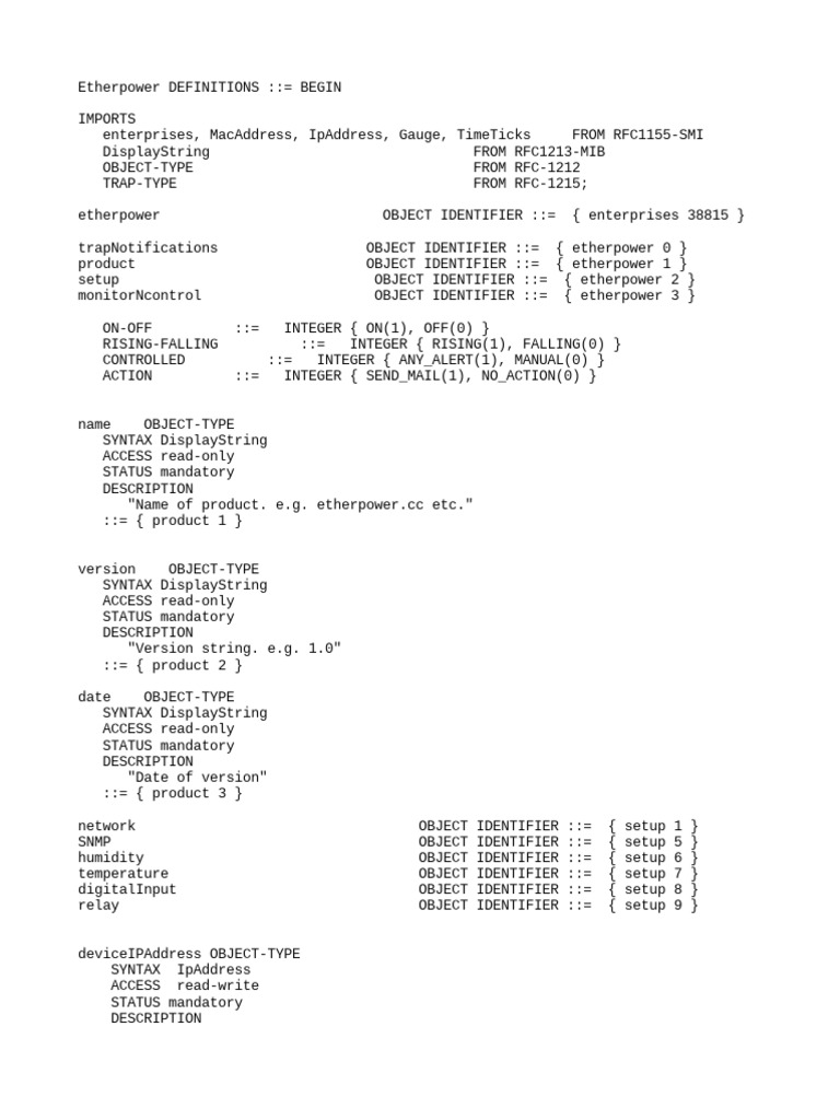 SNMP Mib | PDF | Ip Address | Telecommunications