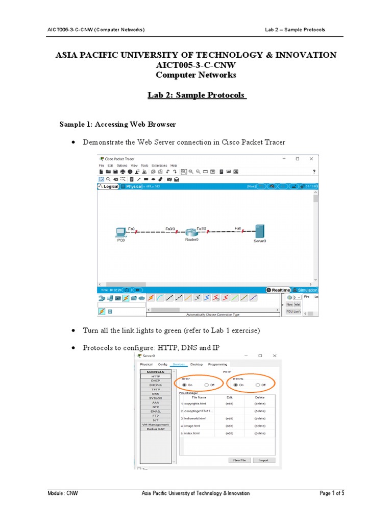 CNW Lab 2 - Sample Protocols | PDF | World Wide Web | Internet & Web