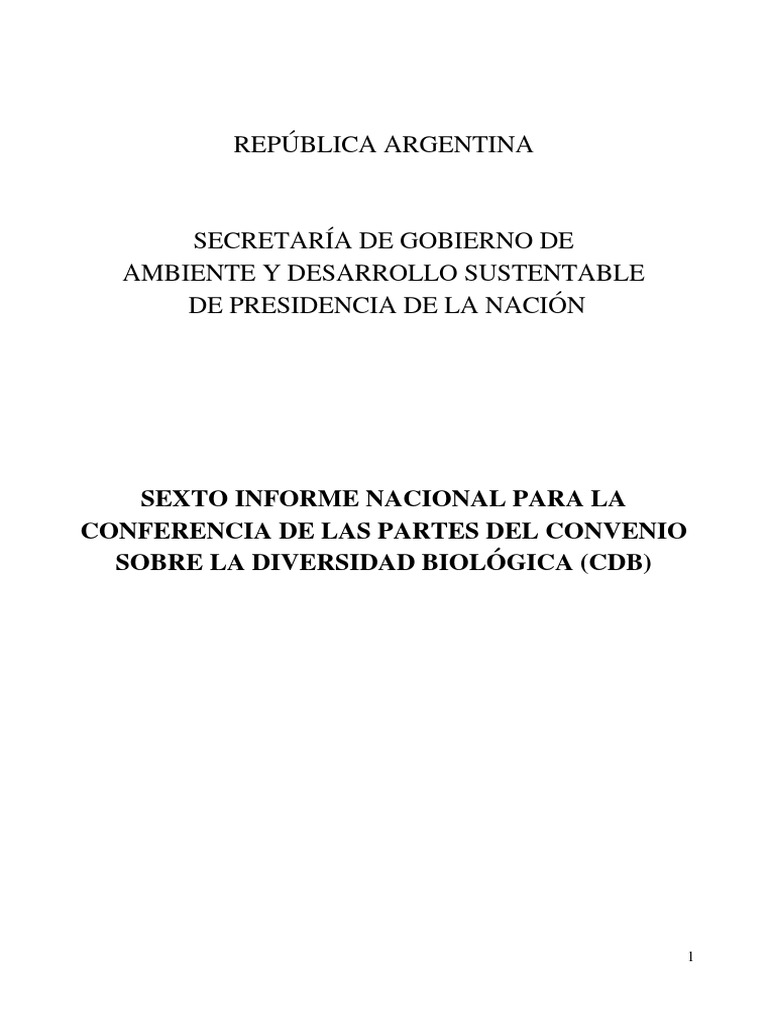 6to Informe De Biodiversidad Argentina 2016 2020 Pdf Biodiversidad Sustentabilidad