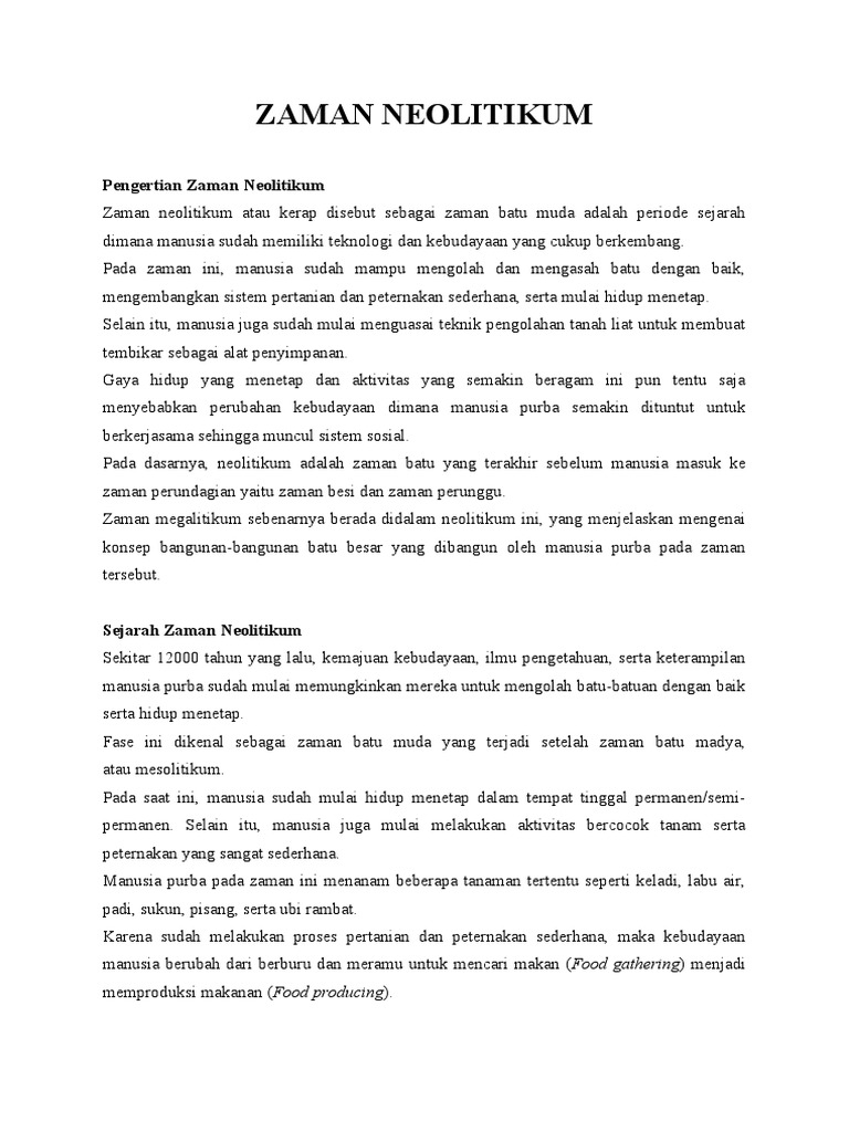 Zaman Neolitikum | PDF