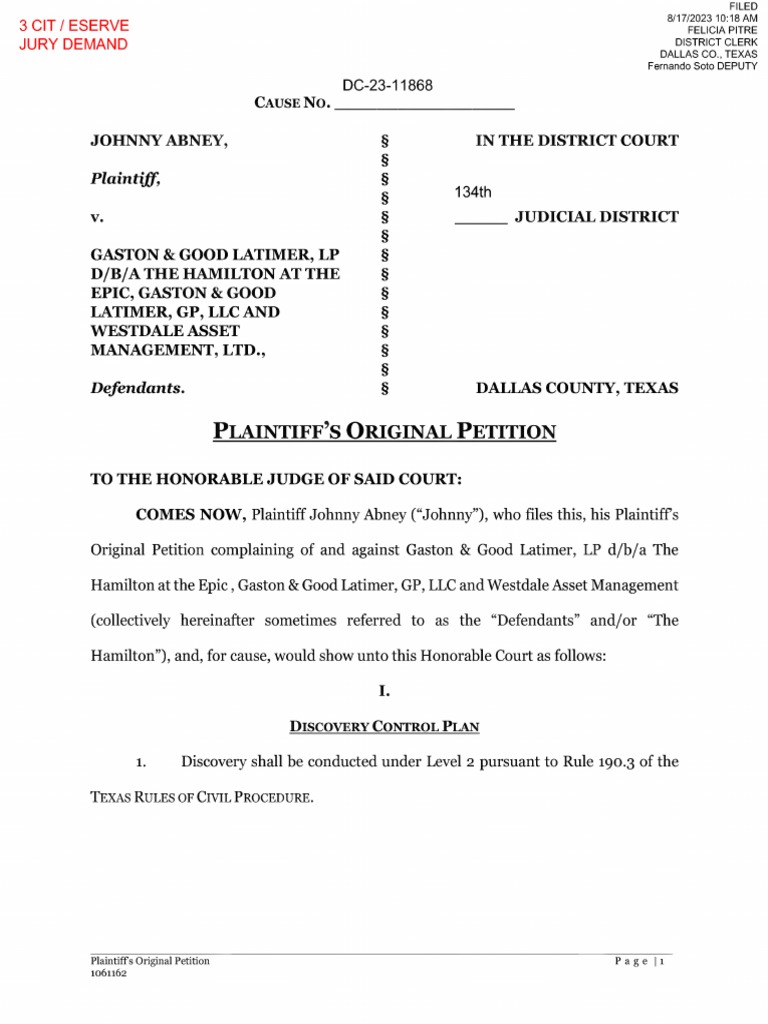 Abney V The Hamilton | PDF | Legal Remedy | Damages