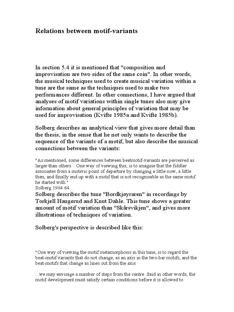 Relations Between Motifs Variants | PDF | Foreign Language Studies | Art
