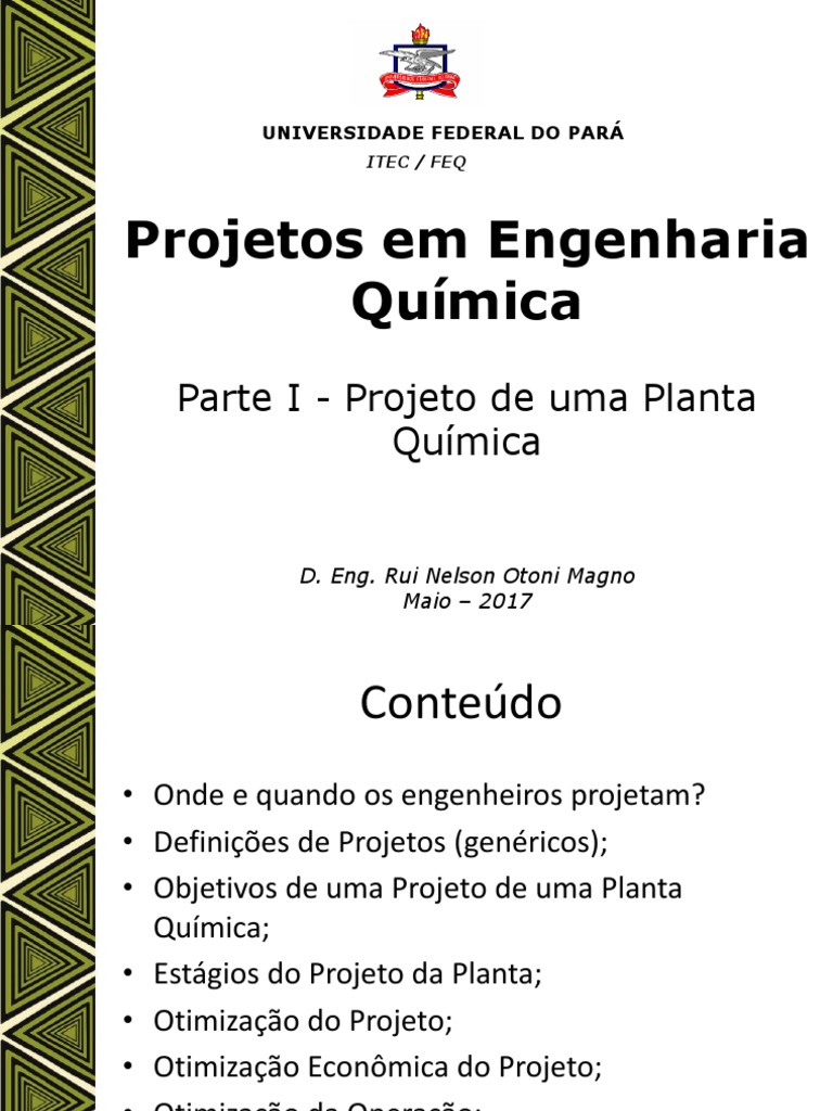 01 - Parte I - Projeto de Uma Planta Química | PDF | Economia | Engenharia