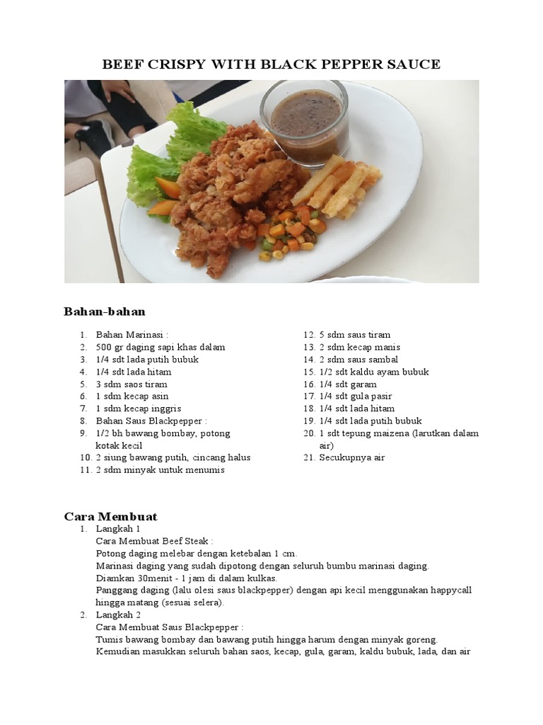 Beef Crispy With Black Pepper | PDF