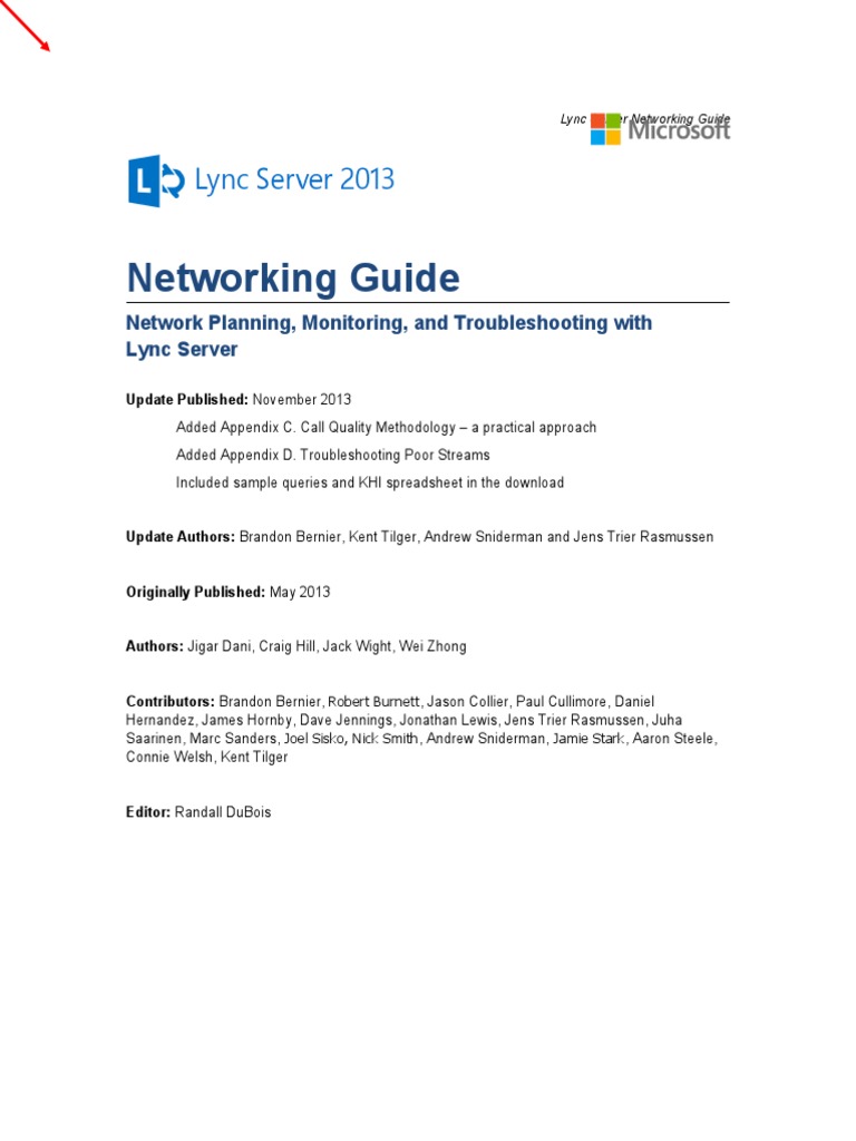 Lync Server Networking Guide v2 - Randall DuBois | PDF | Computer Network | Quality Of Service