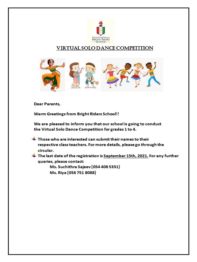 Virtual Solo Dance Competition | PDF | Dances