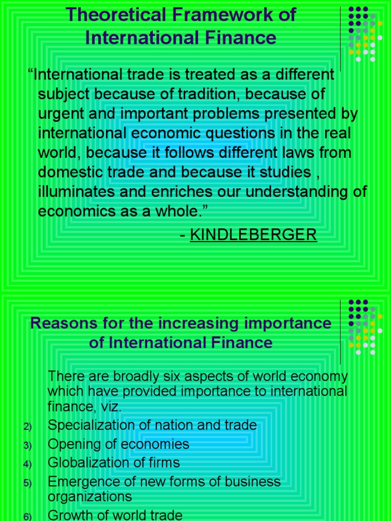 Theoretical Framework of International Finance | PDF | Globalization ...