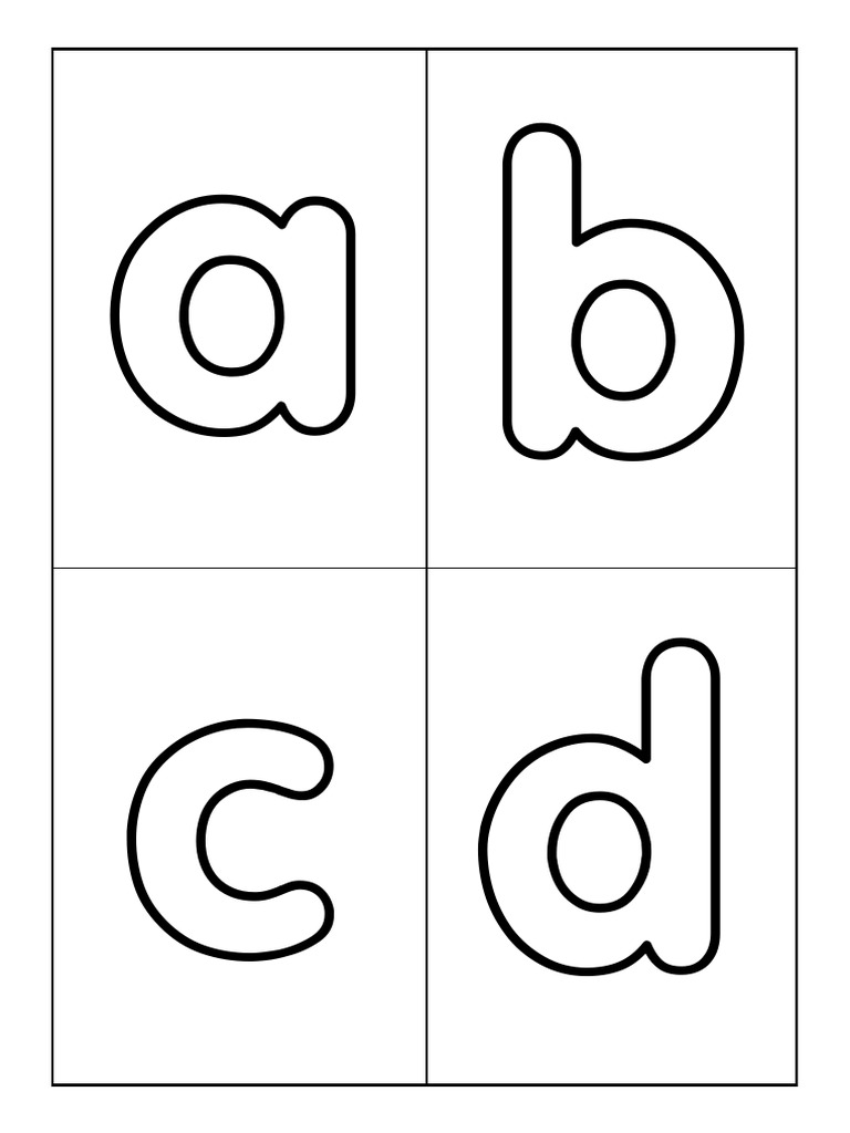 Alphabet Minuscule Tubular A6 4 Lettres Par Page | PDF