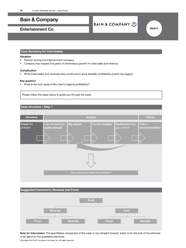 Bain Case - Entertainment Co | PDF