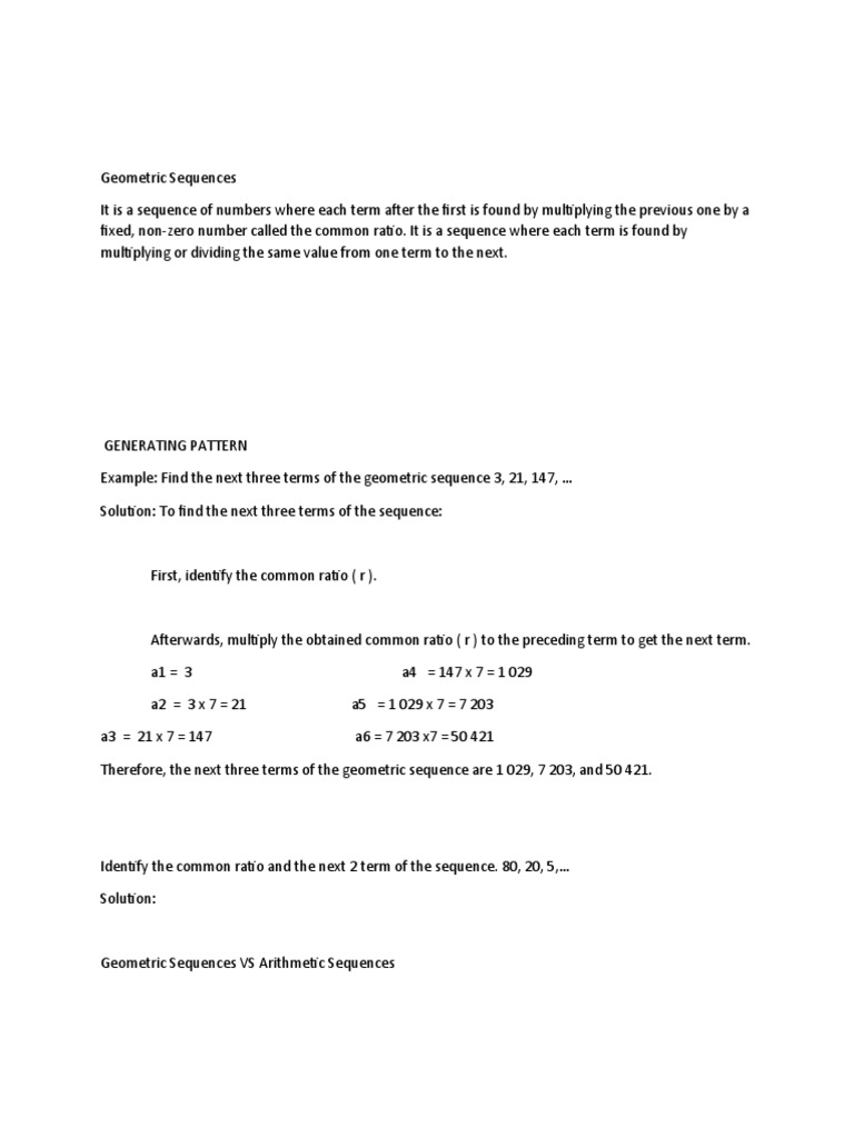 Understanding Geometric Sequences | PDF | Mean | Geometry