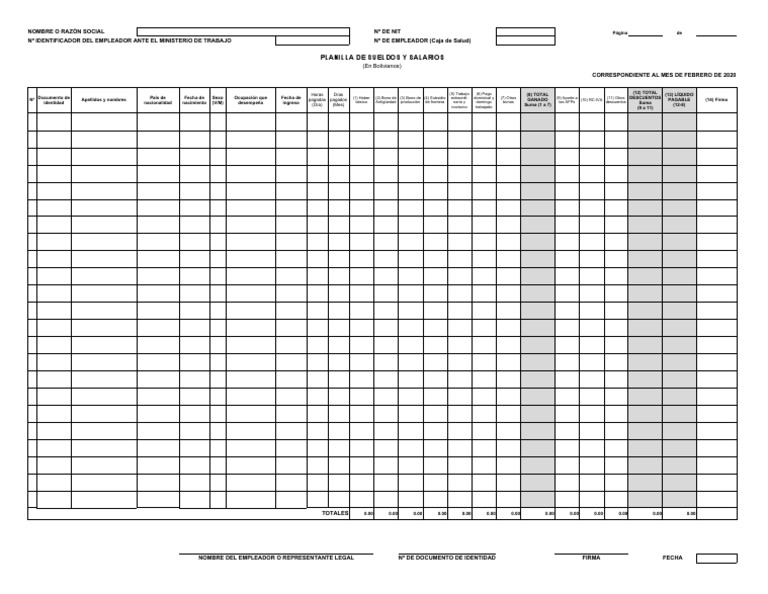 Planilla | PDF