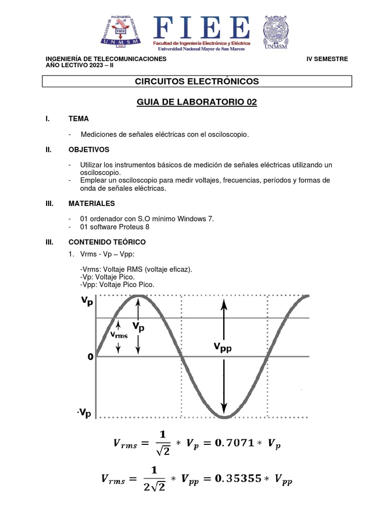 Laboratorio 02 CIRCUITOS ELECTRÓNICOS | PDF | voltaje | Frecuencia