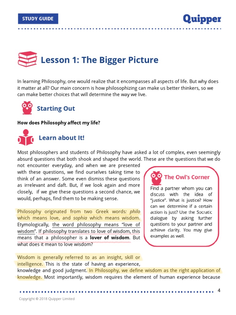 UNIT 2 Lesson 1 Biggest Picture | PDF | Dialectic | Wisdom