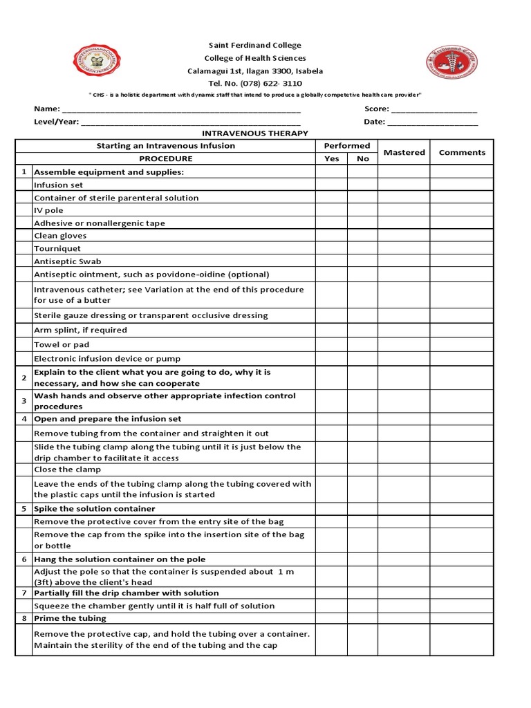 Starting and Discontinuing An IV Infusion | PDF | Intravenous Therapy ...
