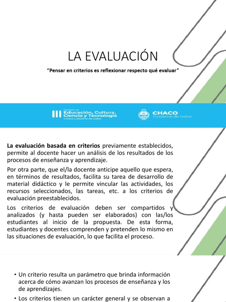 La Evaluación Criterios e Indicadores | PDF