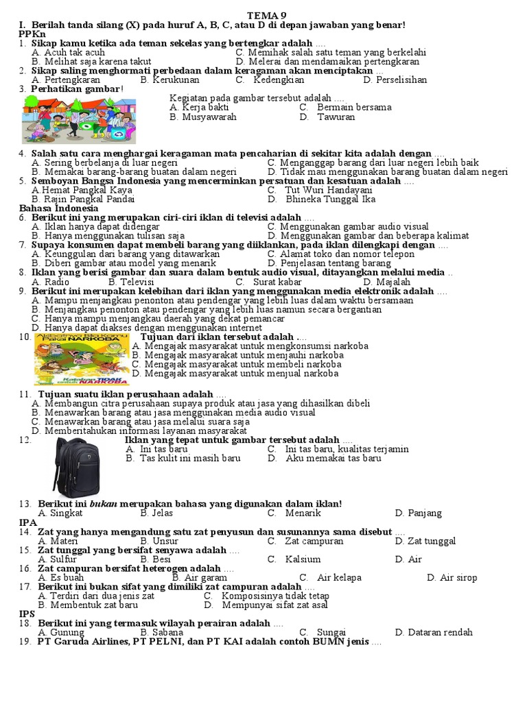Soal PAT Tema 9 Kelas 5 | PDF