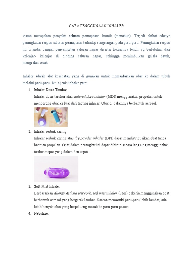 CARA PENGGUNAAN INHALER | PDF