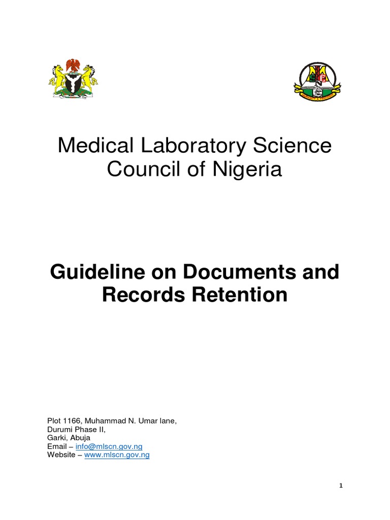 Guidelines On Medical Documents Retention in Nigeria | PDF | Blood ...