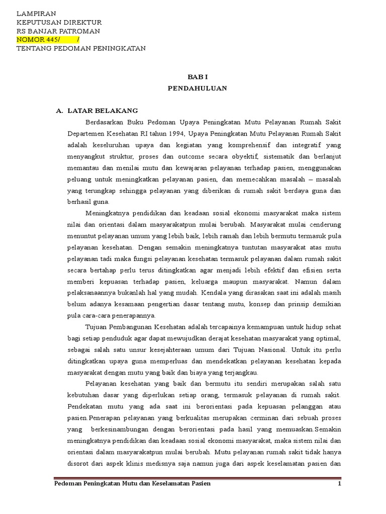 Pedoman PMKP PMC | PDF