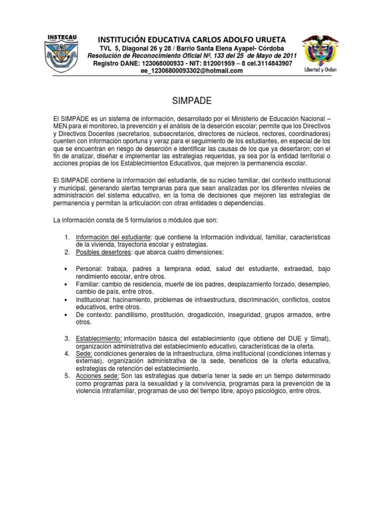 Explicacion Simpade 2023 | PDF