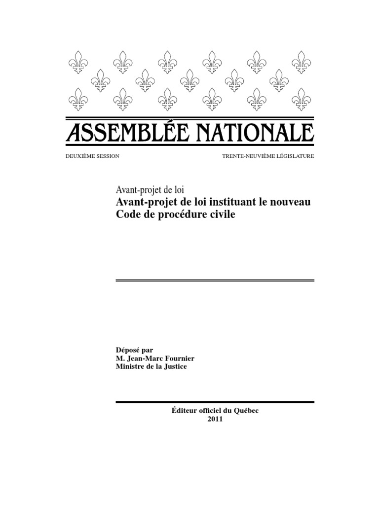 French Draft Bill For New Code of Civil Procedure | PDF