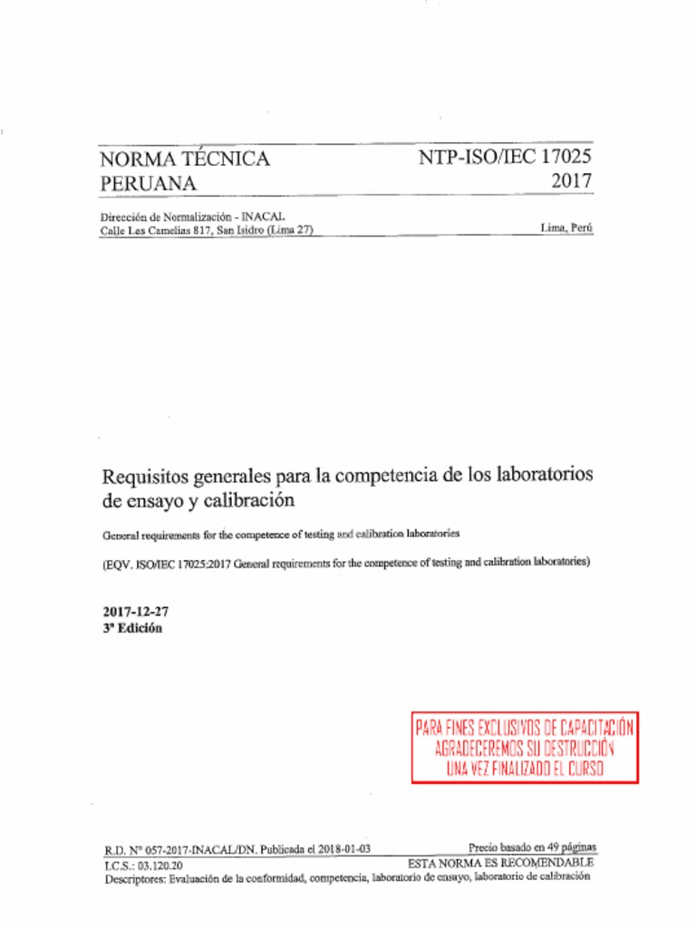 Norma Iso 17025 2017 | PDF