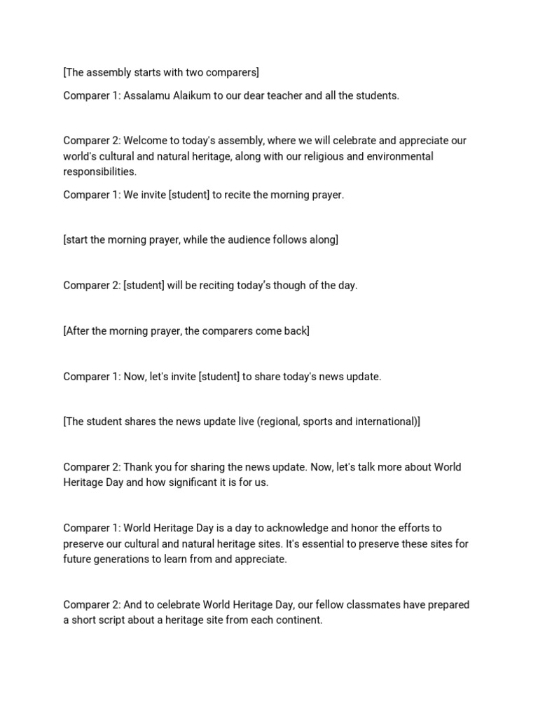 Class Assembly Script | PDF