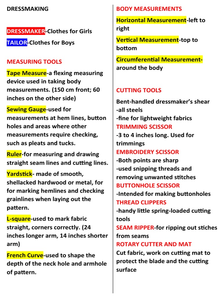 DRESSMAKING | PDF | Sewing | Yarn