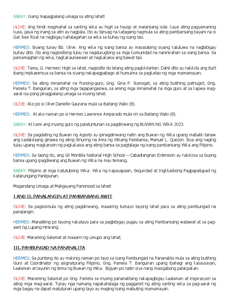 Iskrip Buwan NG Wika | PDF