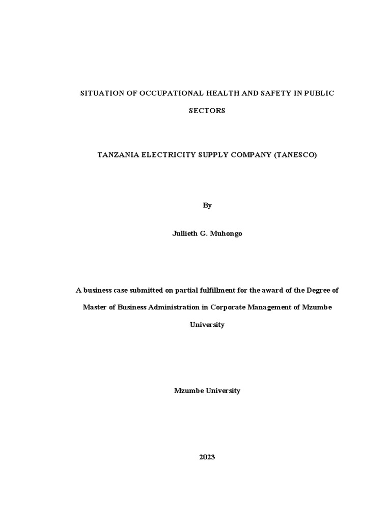 MBA Case Study Julieth | PDF | Occupational Safety And Health | Tanzania