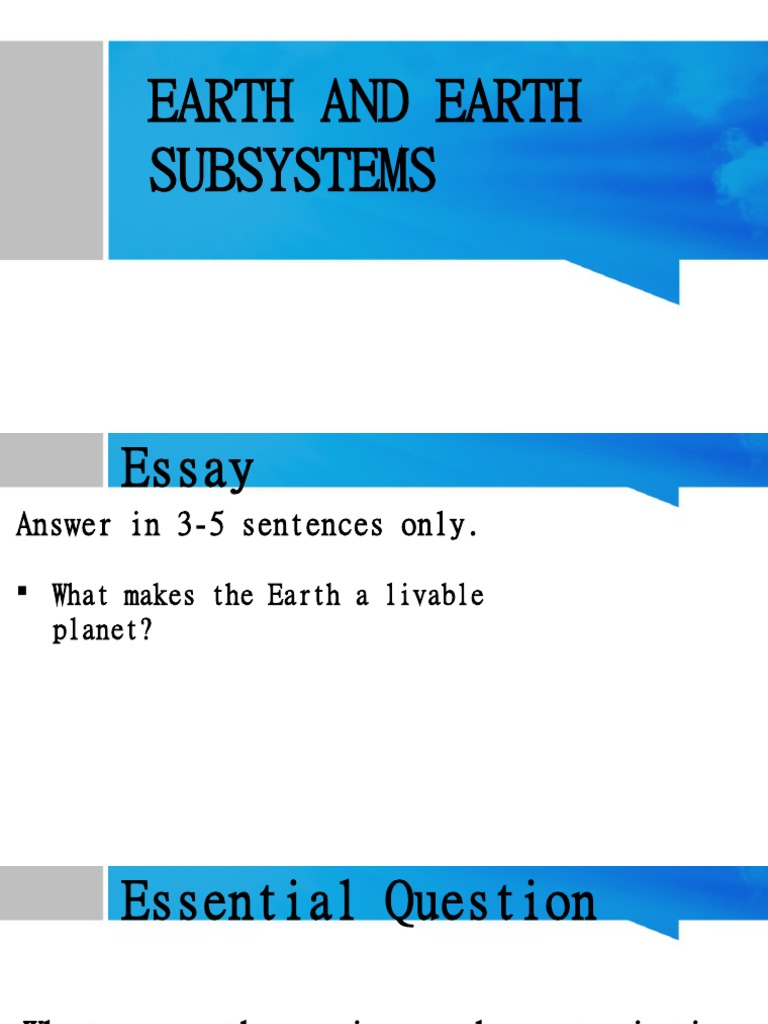 Earth Subsystem | Download Free PDF | Earth | Water Cycle