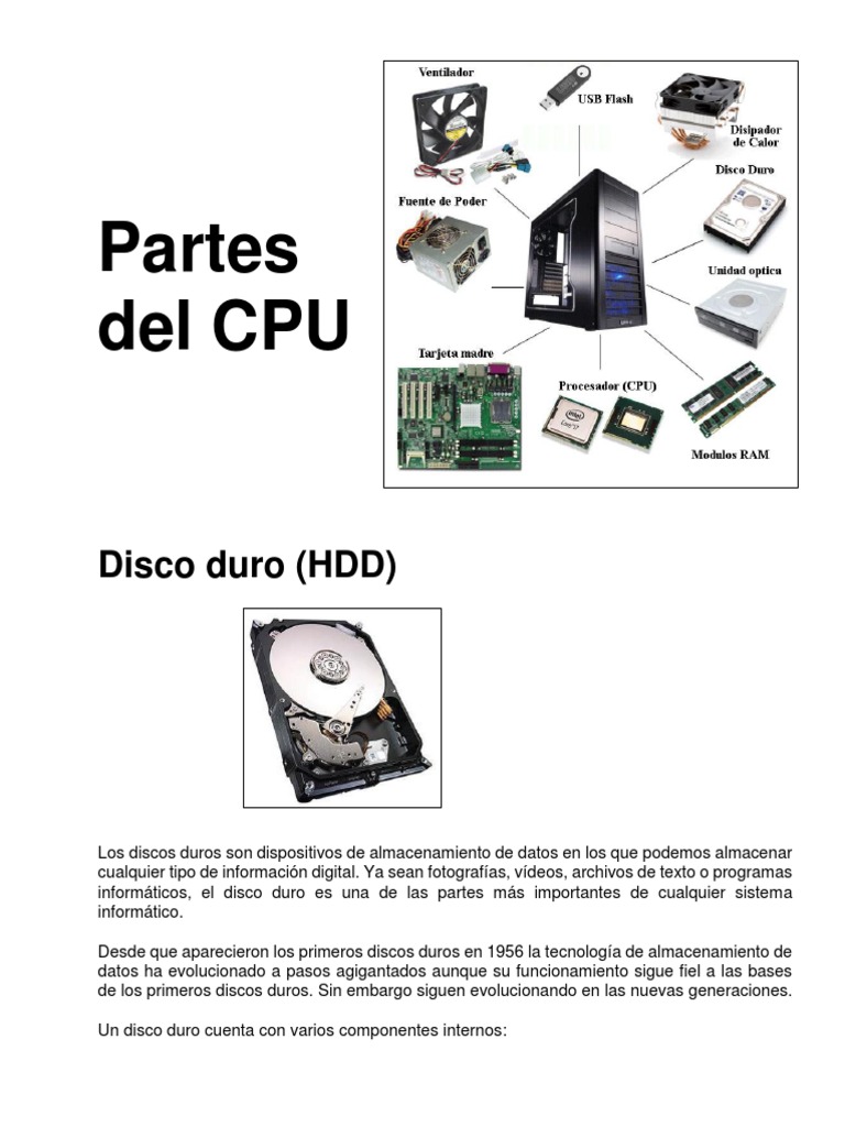Partes Del Cpu | PDF | Hardware de la computadora | Microprocesador