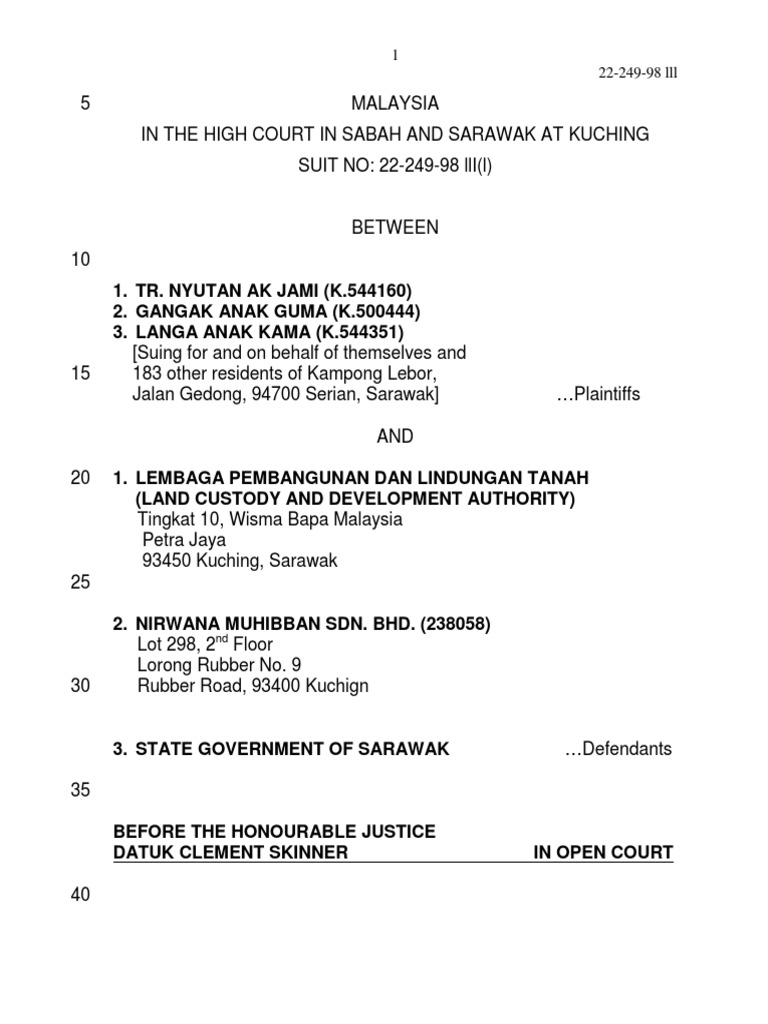 Judgement Tr. Nyutan Ak Jami (K.544160) VS State of Sarawak | PDF ...