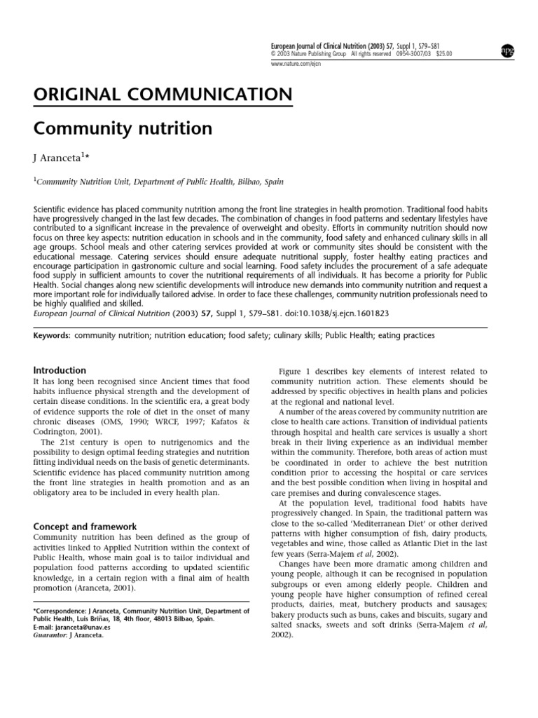 Community Nutrition | PDF | Foods | Healthy Diet
