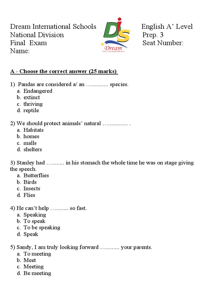 English Exam | PDF