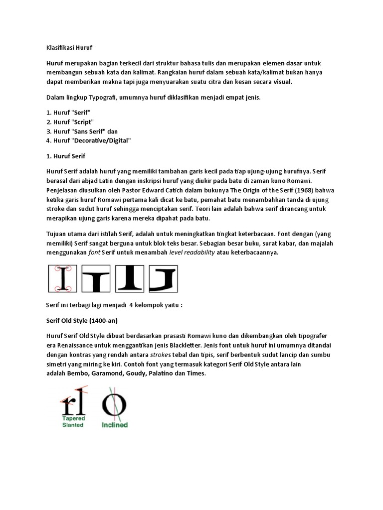 Klasifikasi Huruf | PDF