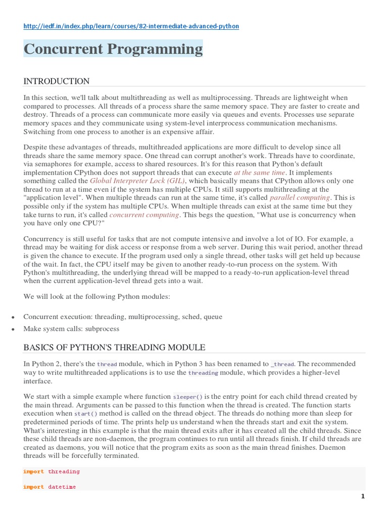 Concurrent Programming Pdf Process Computing Thread Computing