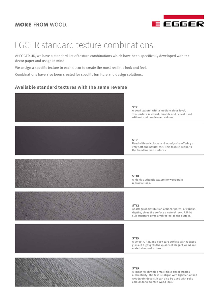 FY EGGER EDC Texture Combinations 2023 | PDF | Wood | Natural Materials