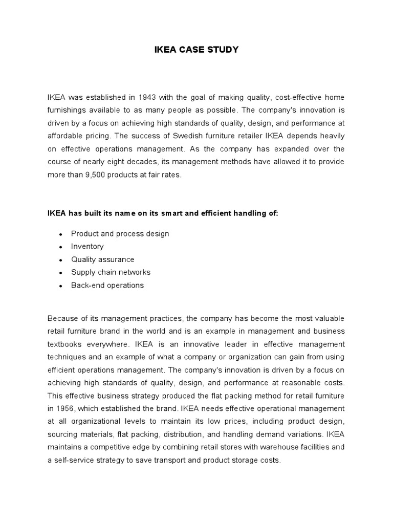 Ikea Case Study | PDF | Retail | Marketing