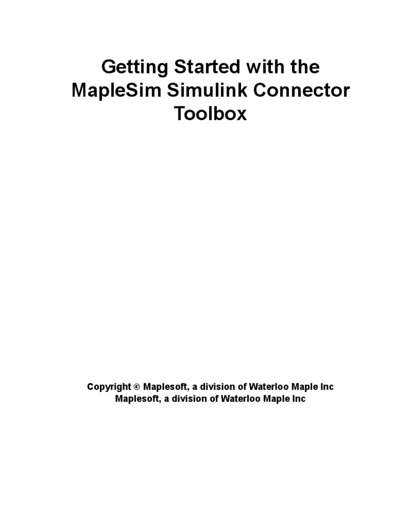 Maple Sim Simulink Conn | Download Free PDF | Matlab | Electric Motor