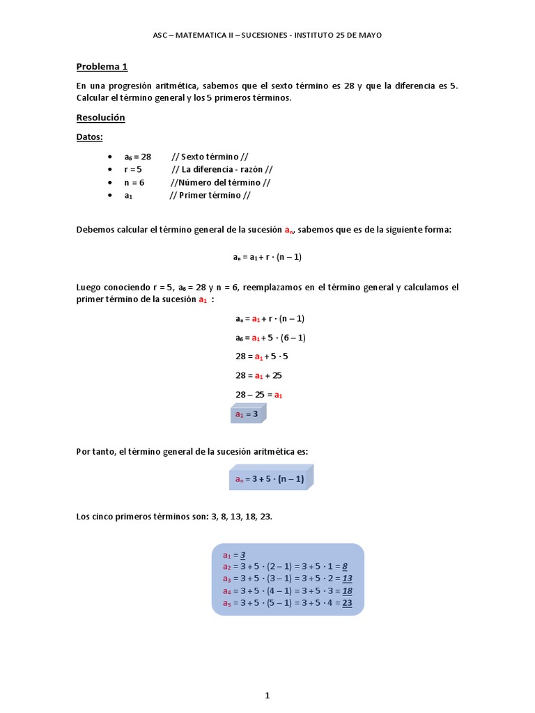 TP Sucesiones Matematica Asc3 | PDF | Aritmética | Secuencia