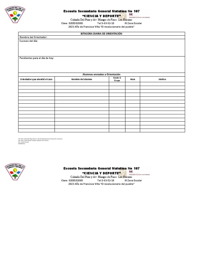 BITACORA DIARIA DE Orientación | PDF | Etapas educativas