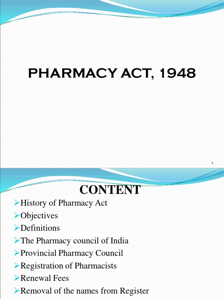 Pharmacy Act | PDF | Pharmacist | Pharmacy